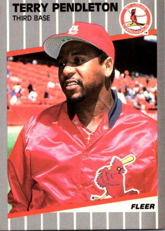 1989 Fleer Baseball Card Terry Pendleton Third Base St Louis Cardinals ...