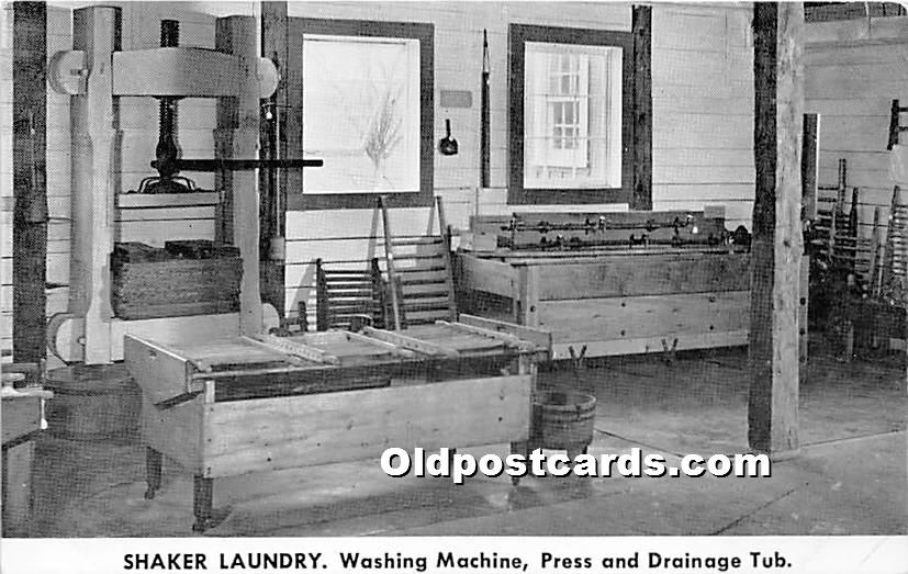 Shaker Laundry, Washing Machine, Press and Drainage Tub, Shaker Museum ...
