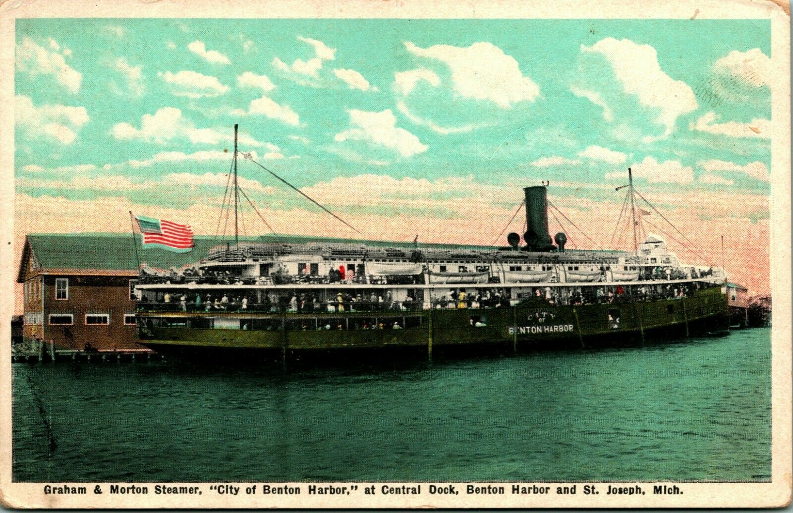Steamer City Of Benton Harbor Graham & Morton Line Steamship UNP 1920s ...