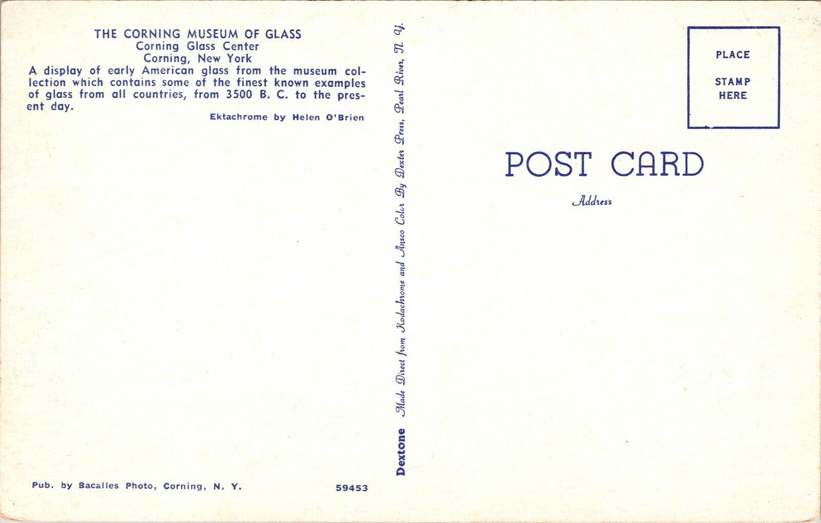 Corning Museum Glass Center New York Display Museum Postcard Dexter VTG ...
