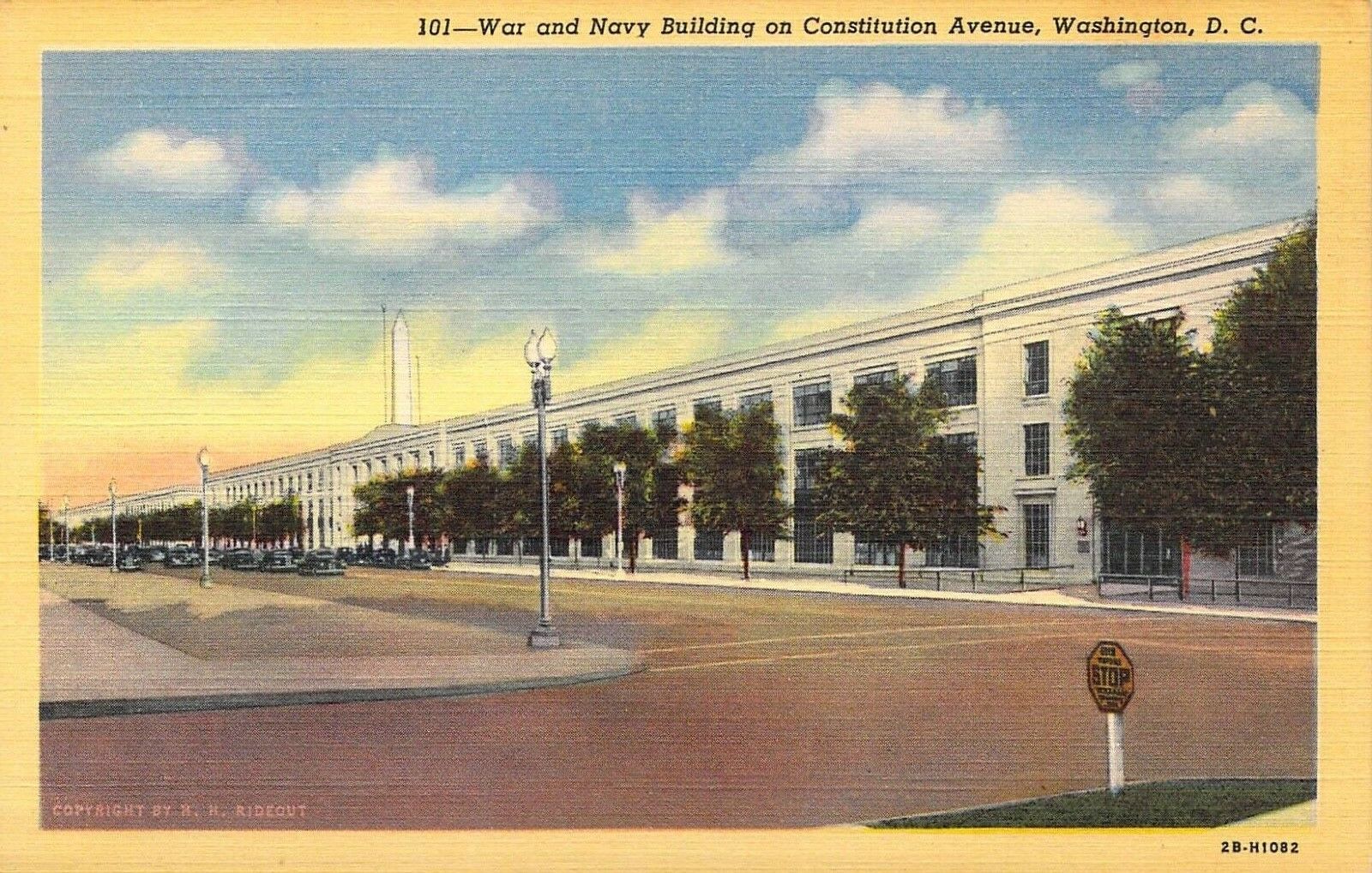 WW2 Navy, Linen Era, War and Navy Building, Washington DC, Old Postcard ...