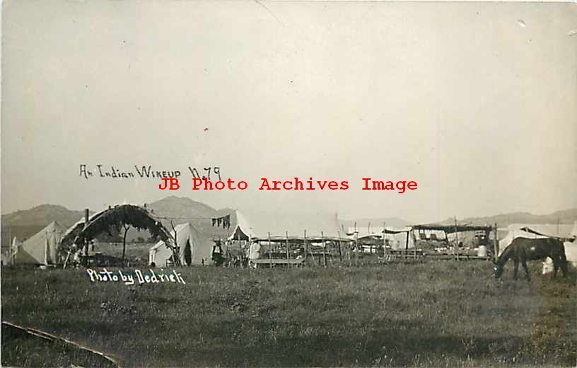 Native American Indians, RPPC, An Indian Wikeup, John Dedrick No 79 ...