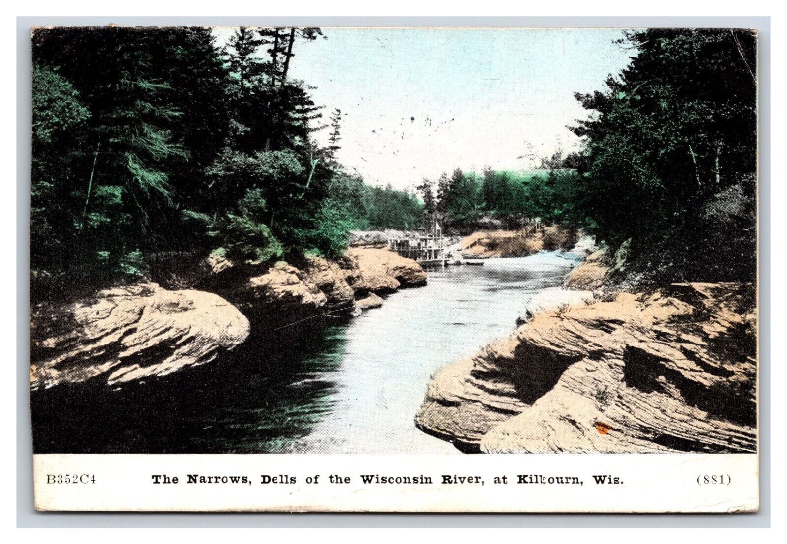 Ship Through Narrows Wisconsin Dells Killbourn WI 1908 DB Postcard T3 ...