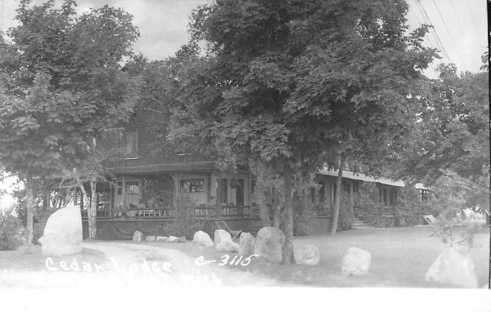 North Point Michigan Cedar Lodge Real Photo Antique Postcard K28450 ...