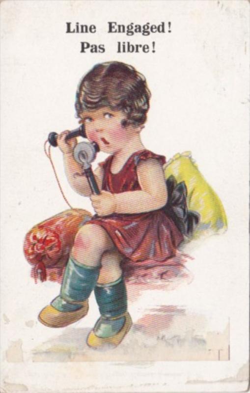 Humour Young Girl On Telephone Line Engaged Pas Libre | Topics - Humour ...