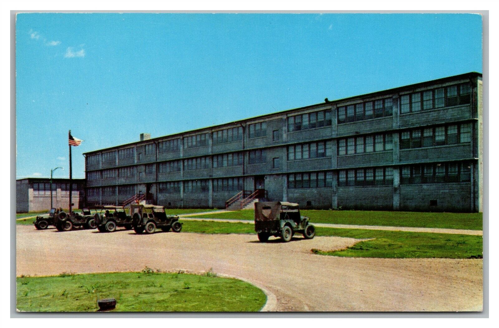 Postcard KS Fort Riley Kansas Custer Hill Troop Housing Unit US Army ...