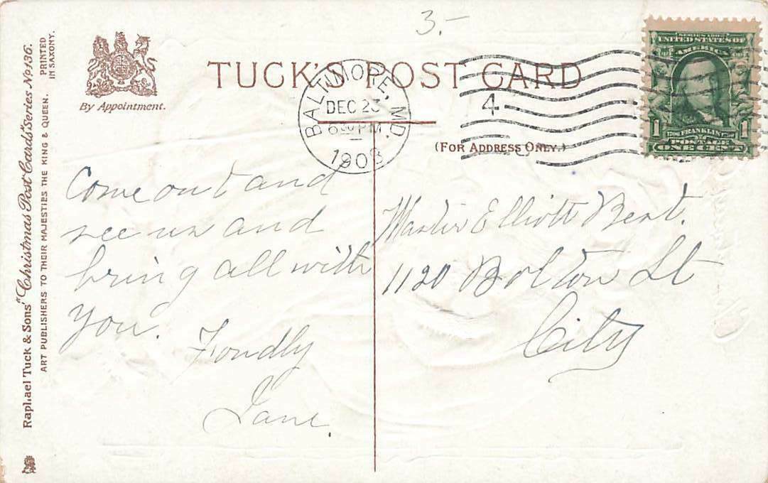 Tuck Green Robe Santa Claus Father Christmas Embossed VTG 1908 P35 ...