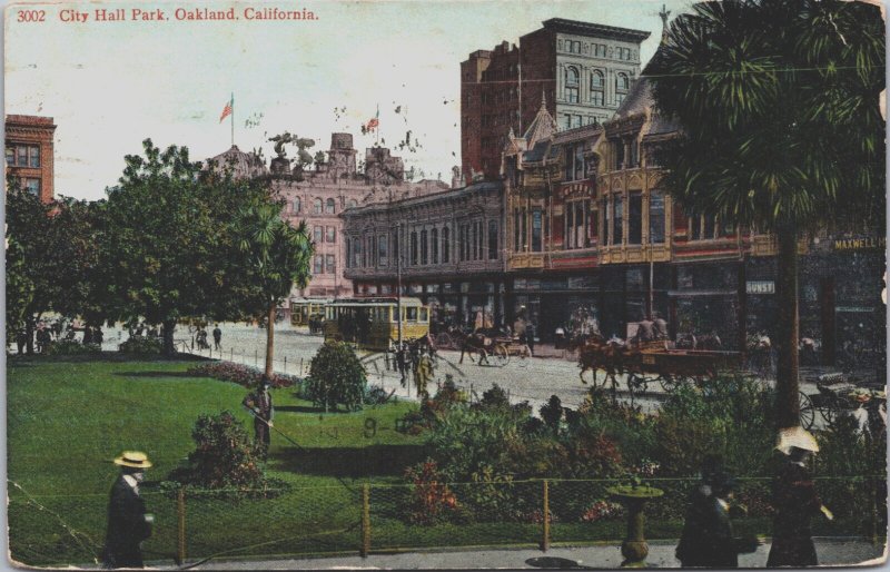City Hall Park Oakland California Vintage Postcard C131 | United States ...