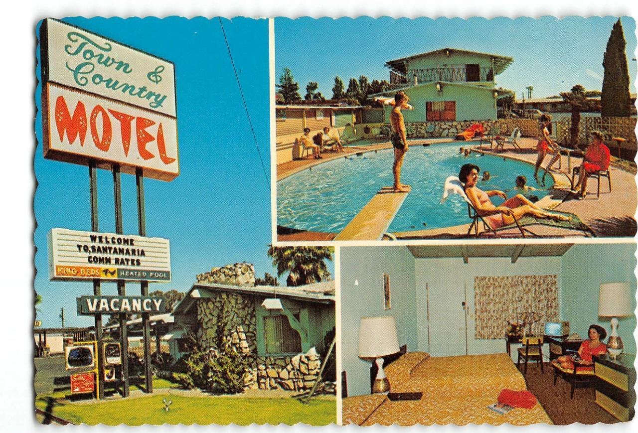 TOWN & COUNTRY MOTEL Santa Maria, CA Pool Roadside 1960s 4x6 Vintage ...