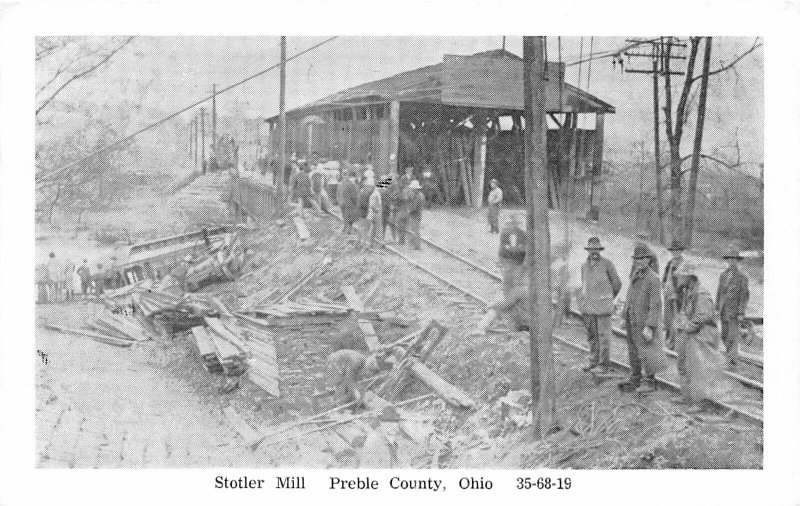 F36/ Preble Co Ohio Postcard 60s REPRINT Stotler Mill Covered Bridge ...