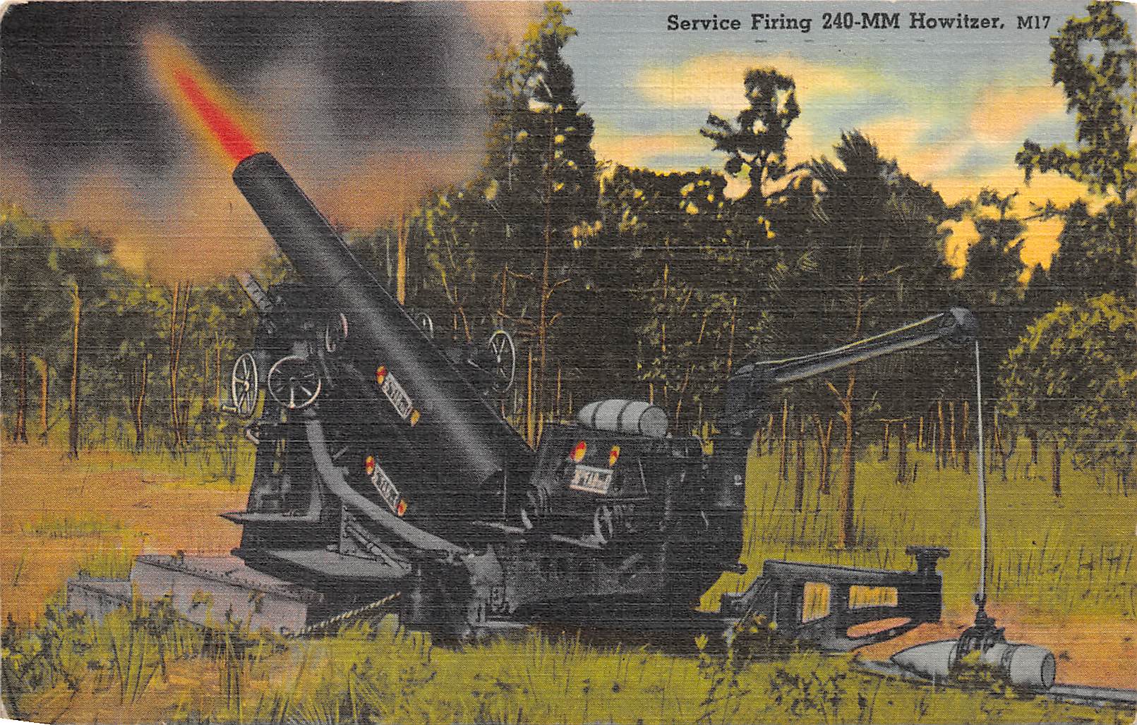 WWII Military 1941 Army Postcard Service Firing 240mm Howitzer ...