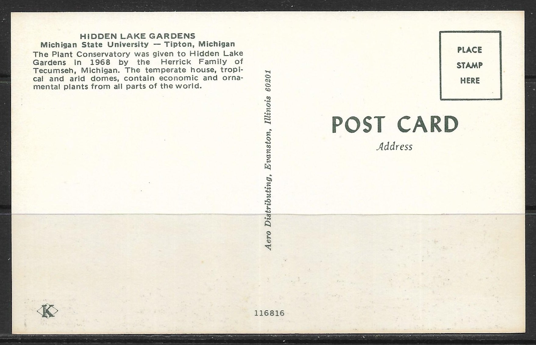 Michigan, Tipton - Hidden Lake Gardens - Conservatory - [MI-194 ...