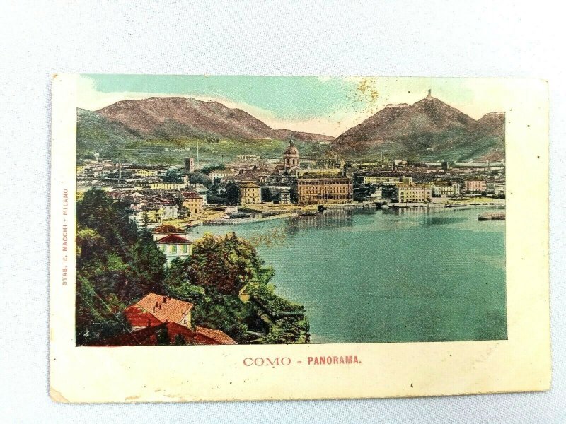 Vintage Postcard Como Panorama Milano Italy Town and Water Scene ...