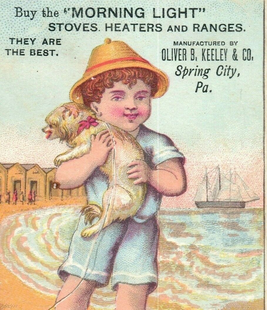 Oliver B Keeley & Co Stoves Heaters & Ranges Beach Boy & Dog PA P49 ...
