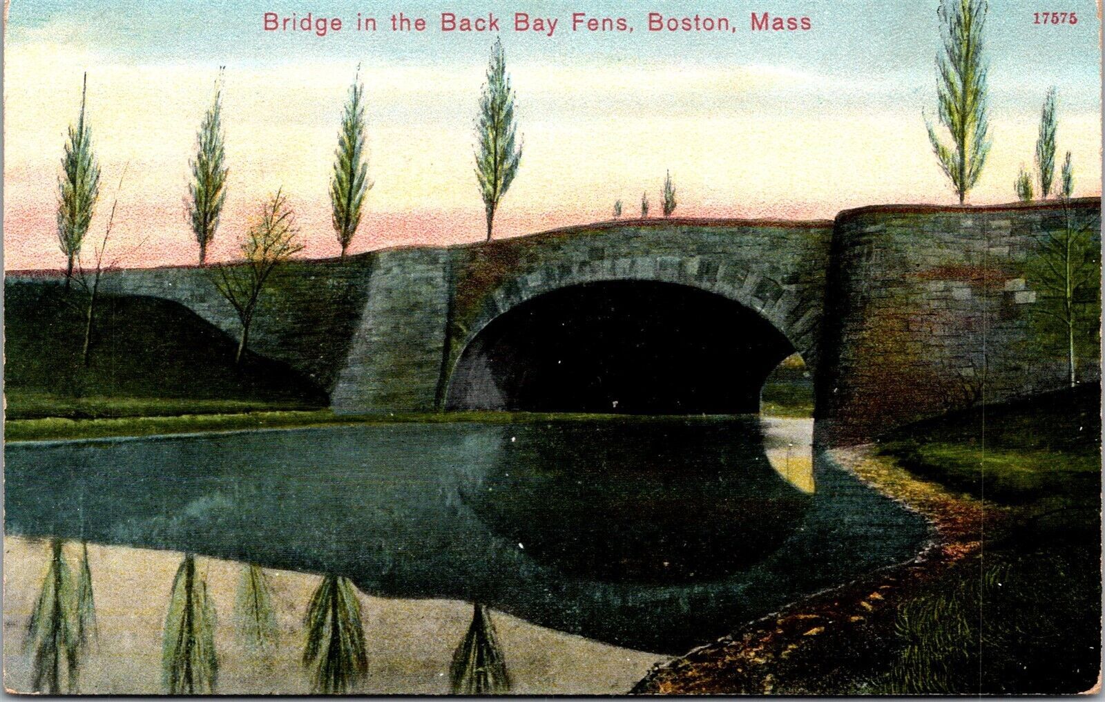 Vtg Boston Massachusetts MA Bridge in the Back Bay Fens 1910s Old View ...