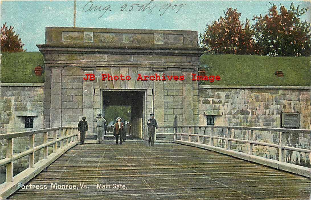 VA, Fortress Monroe, Virginia, Main Gate to the Fort, Hugh C Leighton ...