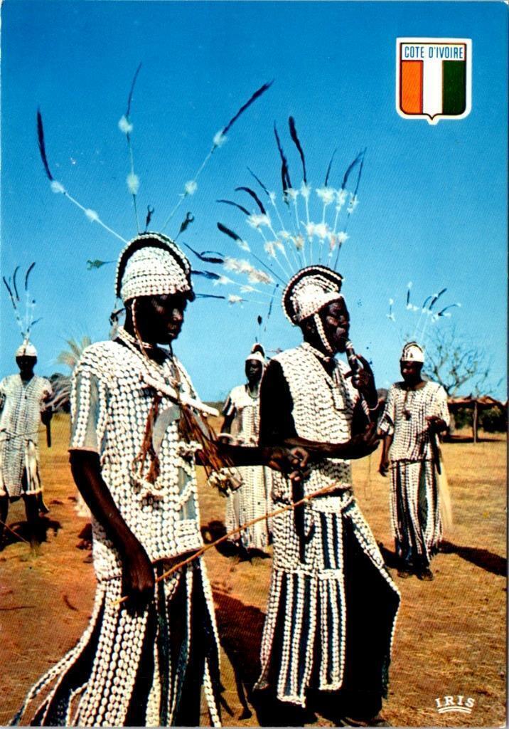 2~4X6 Postcards Cote d'lvoire, Ivory Coast West Africa SENUFO DANCERS ...