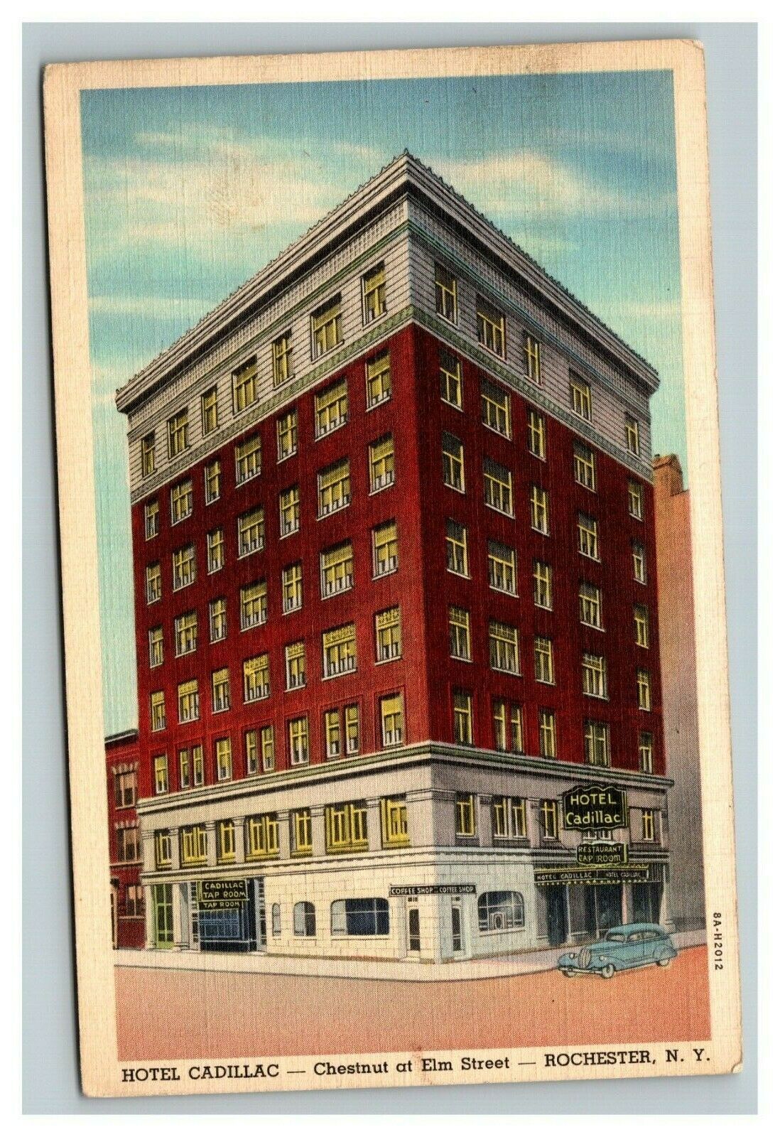 Vintage 1930's Advertising Postcard Hotel Cadillac Chestnut & Elm ...