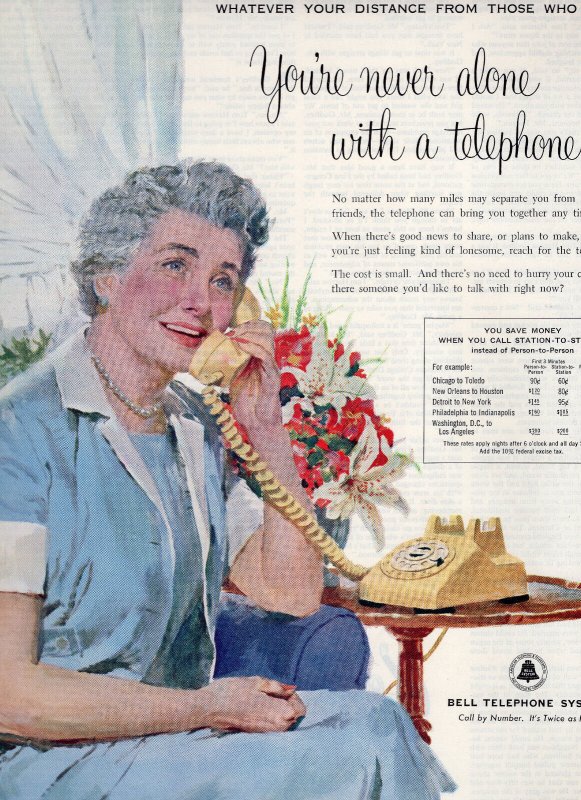 1958 Ladies Home Journal Bell Telephone Vtg Print Ad Grandma Long ...
