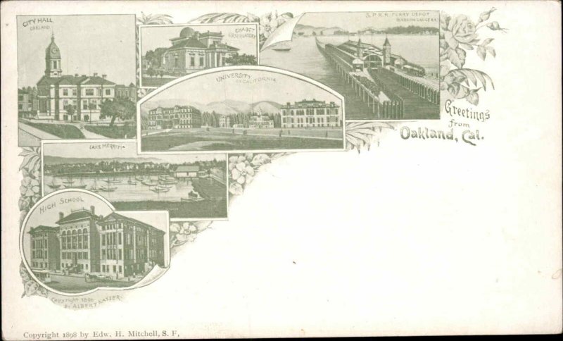 Oakland California CA Multi-View Private Mailing Card c1905 Postcard ...