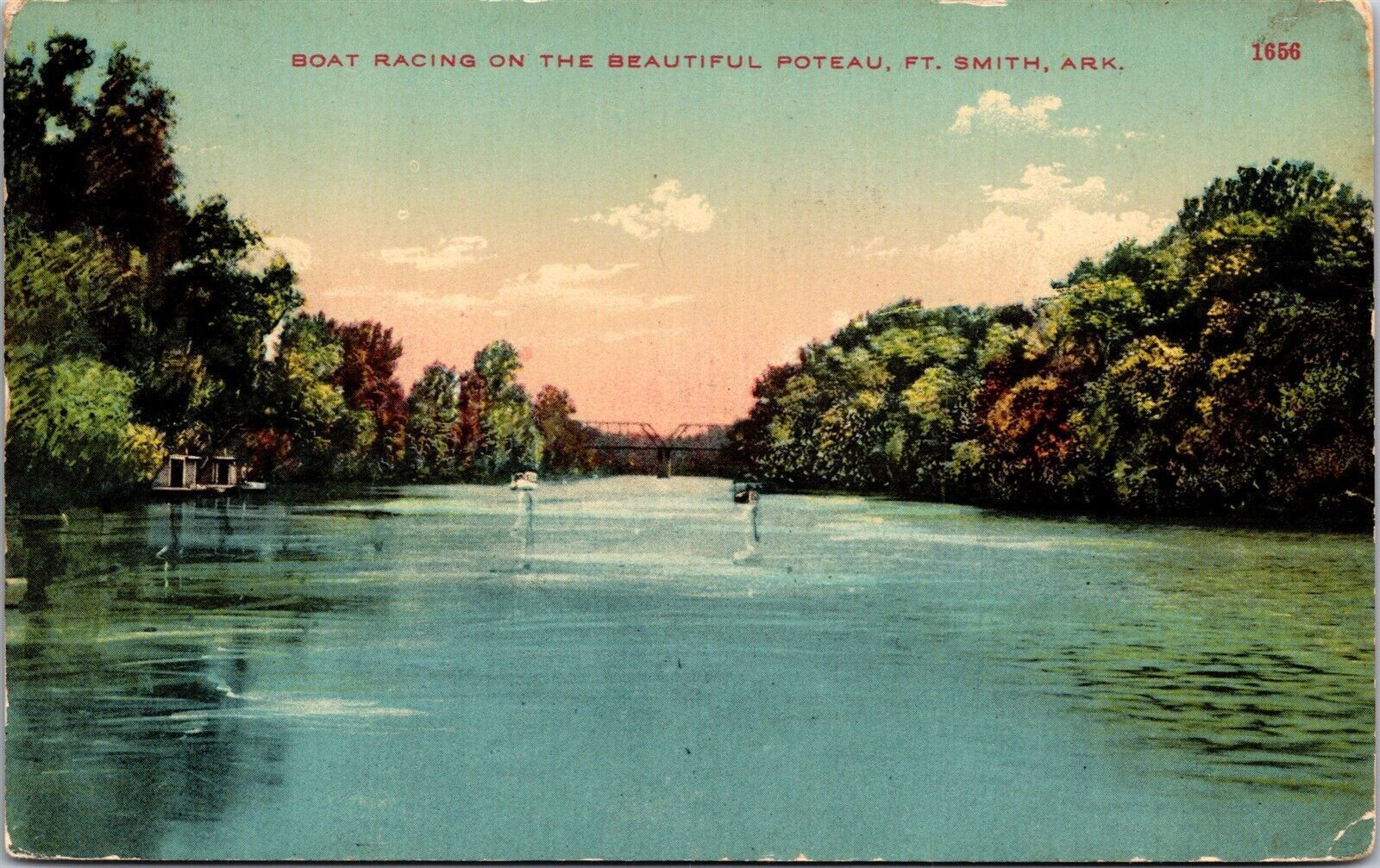 Vtg Fort Smith Arkansas AR Boat Racing on the Poteau River 1910s View ...