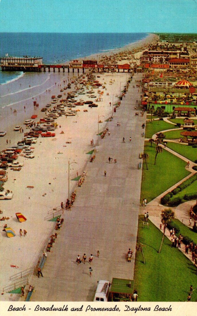 Florida Daytona Beach Showing Beach Boardwalk and Promenade 1977 ...