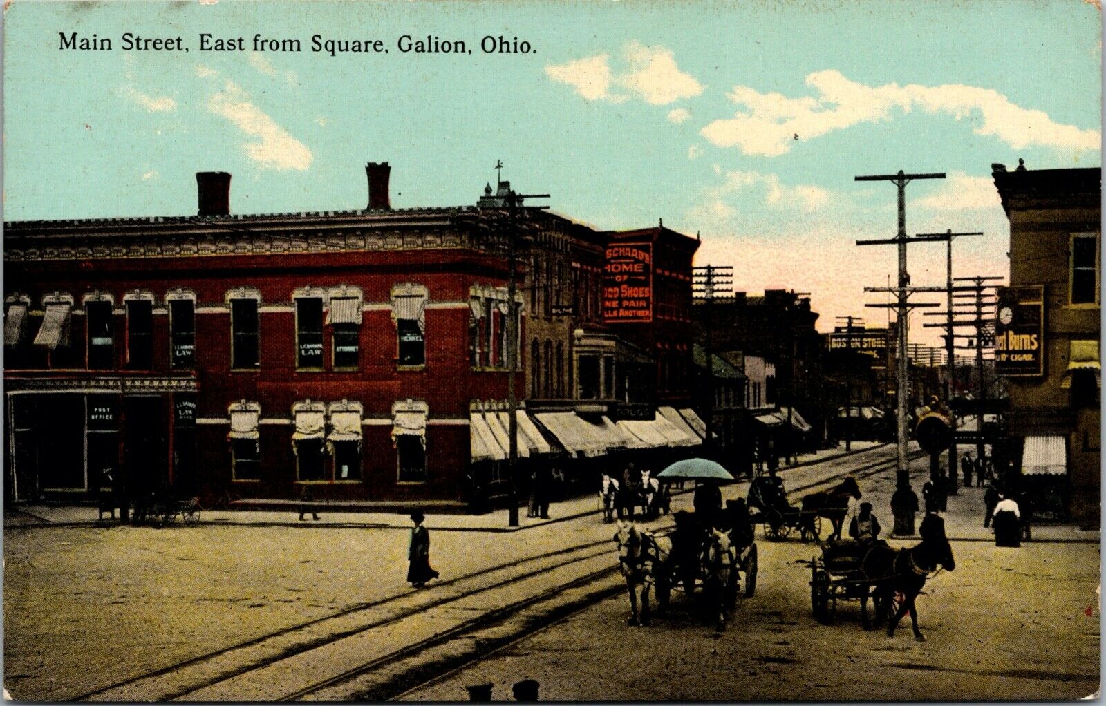 Postcard Main Street, East from Square in Galion, Ohio~132473 | United ...