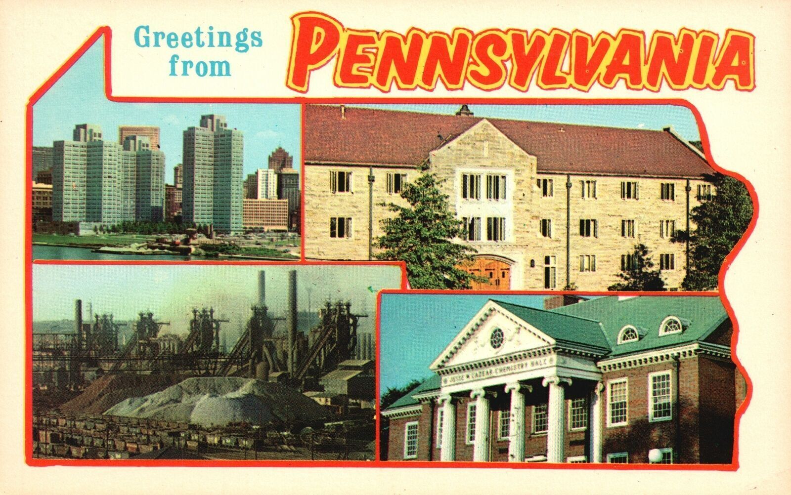 Vintage Postcard Greetings From Pennsylvania Historic Buildings ...