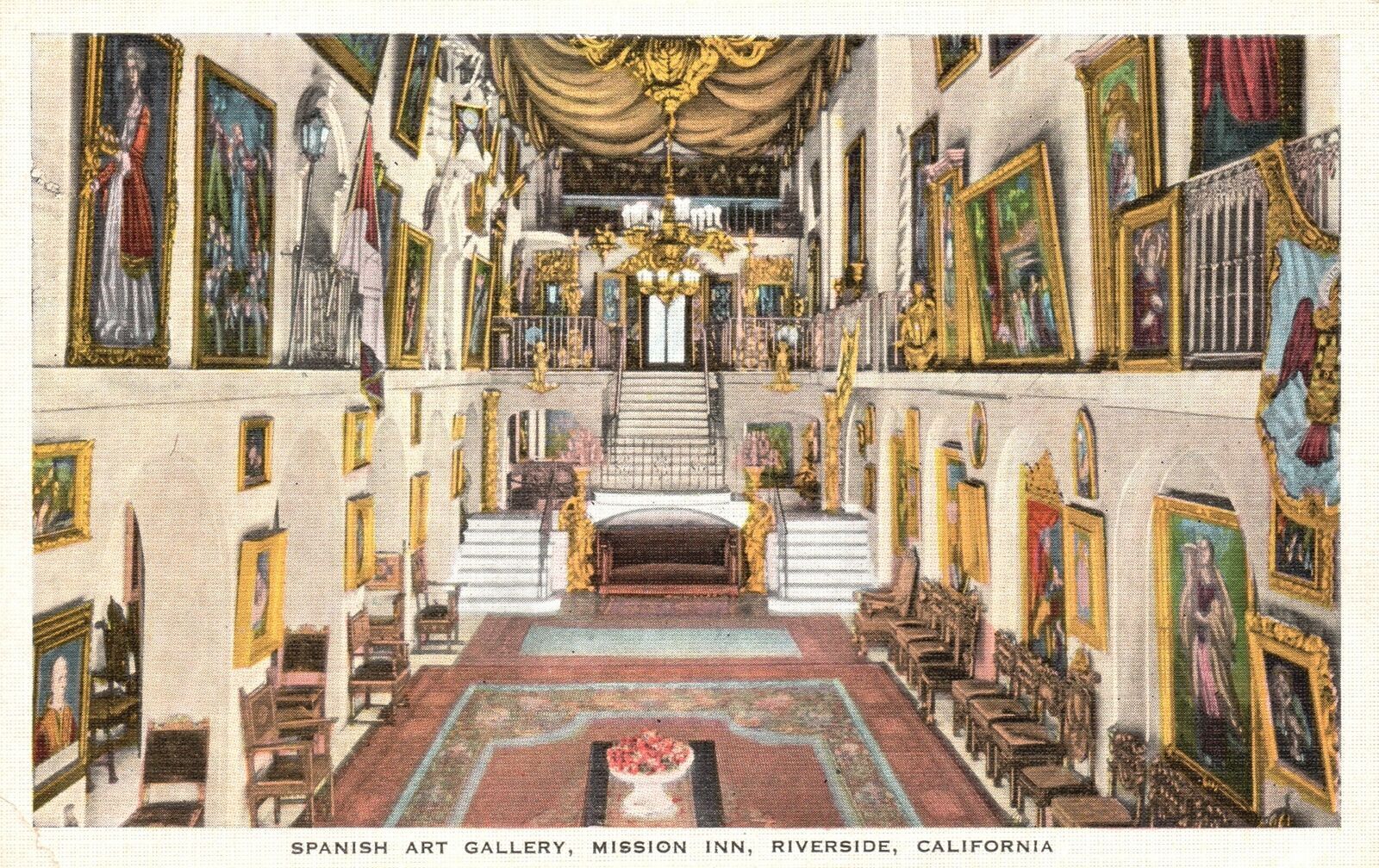 Vintage Postcard 1930's Spanish Art Gallery Mission Inn Old Castile ...