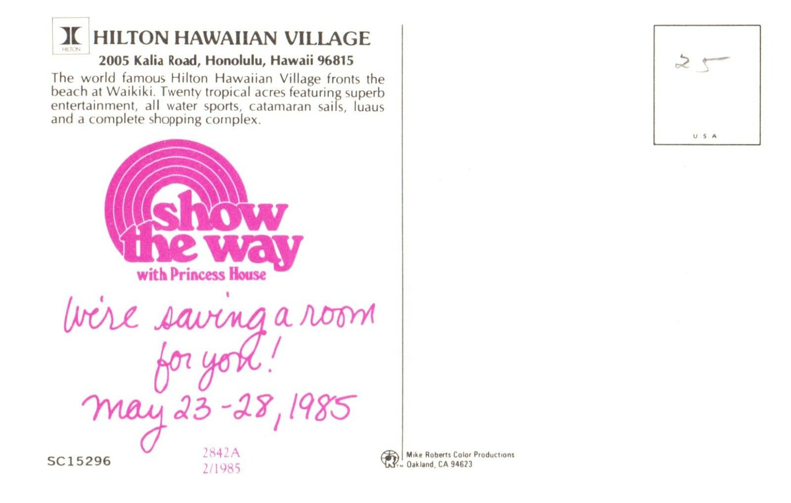 Hilton Hawaiian Village Honolulu Hawaii Postcard | United States ...