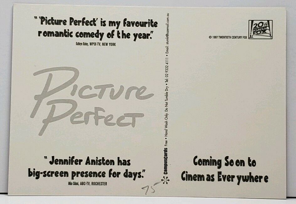Jennifer Aniston PICTURE PERFECT Movie Poster Postcard G19 | Topics ...