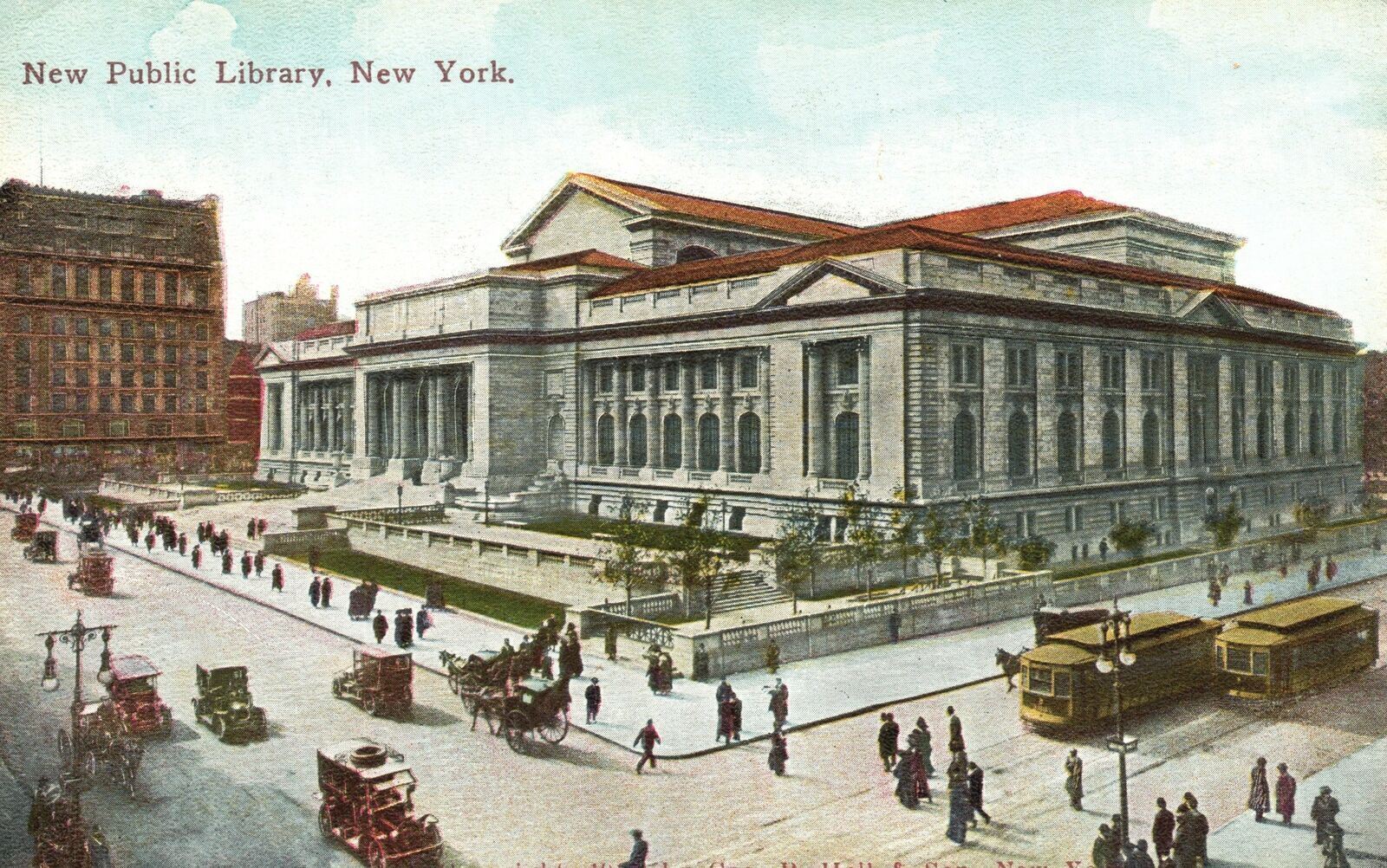 Vintage Postcard 1910's New Public Library Building New York N. Y ...