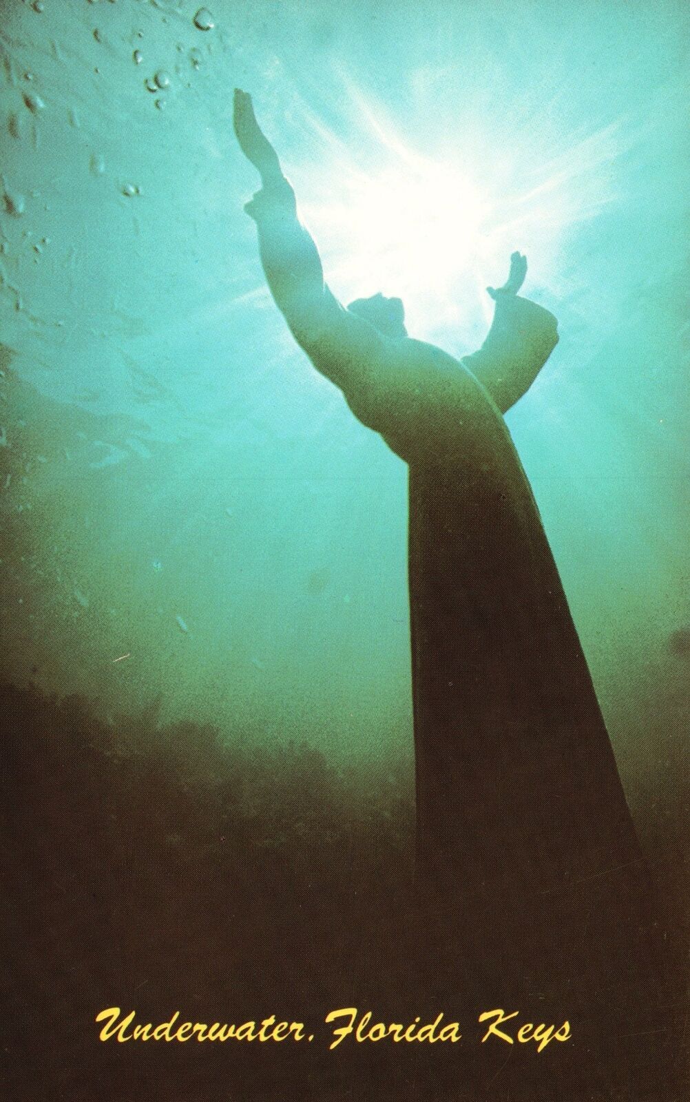 Vintage Postcard Statue of Christ Pennekamp Underwater State Park ...