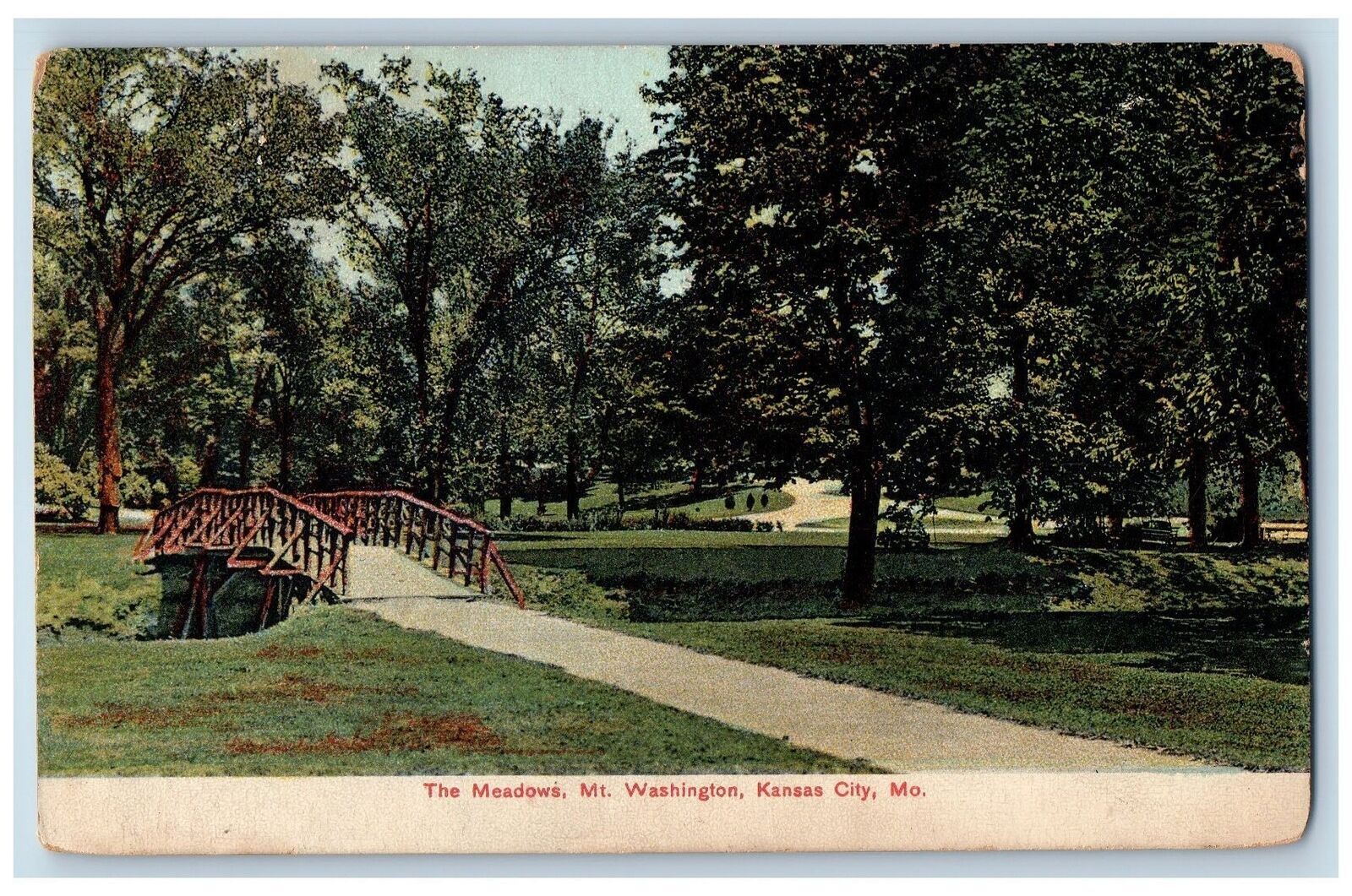 Kansas City Missouri MO Postcard The Meadows Mt. Washington Bridge 1908 ...