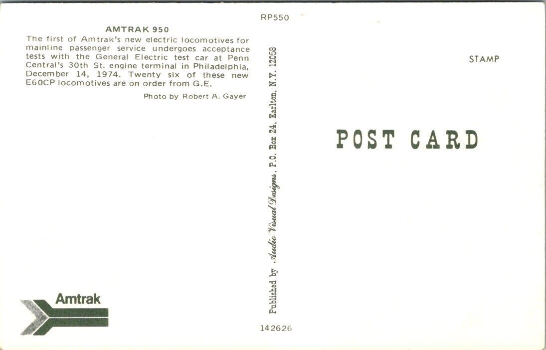 Vintage Railroad Train Locomotive Postcard - Amtrak 950 | Other ...