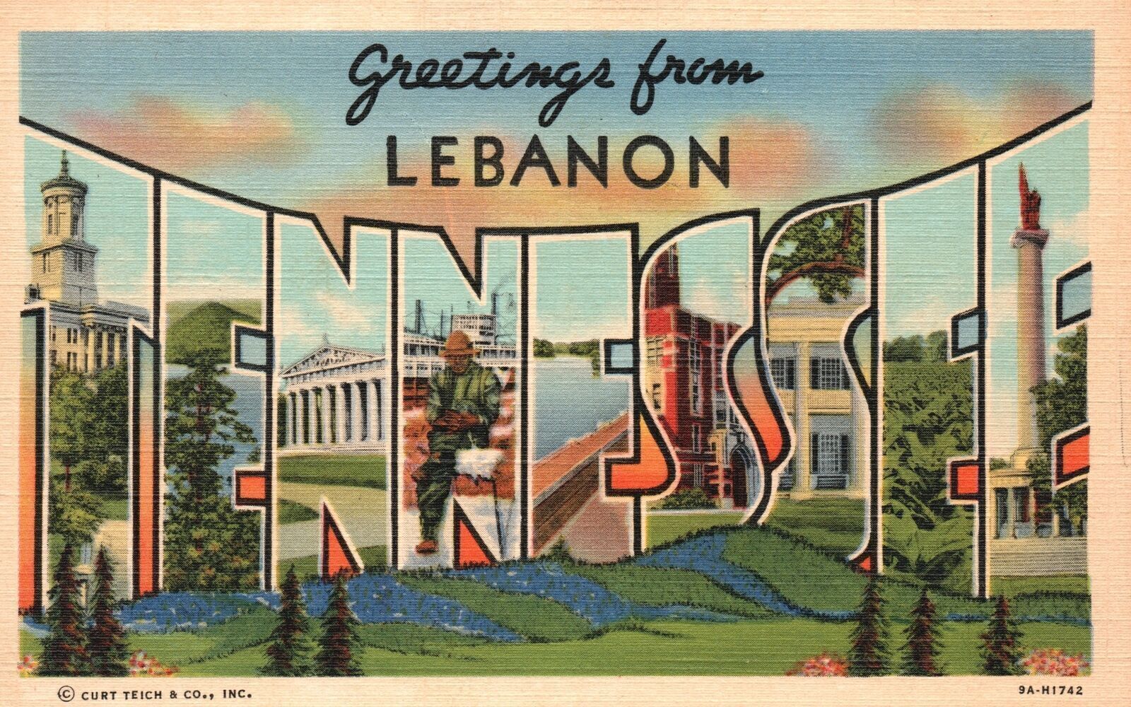 Greetings From Lebanon Tennessee Landmarks & Buildings, Vintage ...