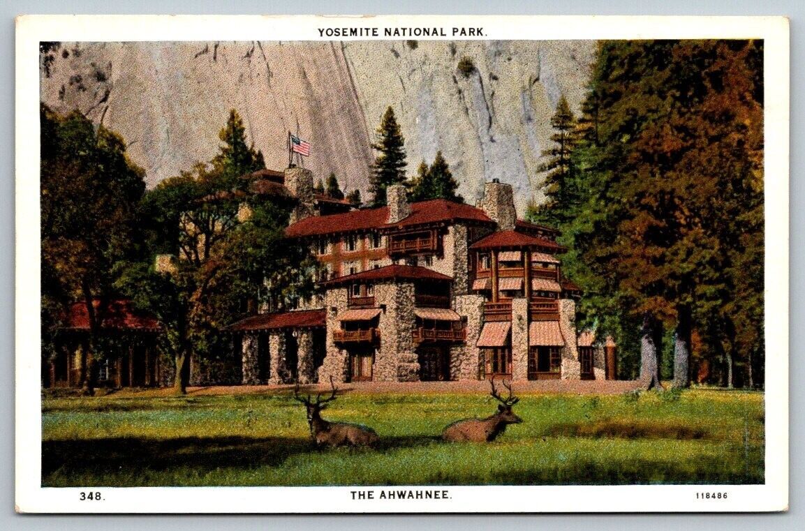 Vintage California Postcard - Yosemite National Park - The Ahwahnee ...