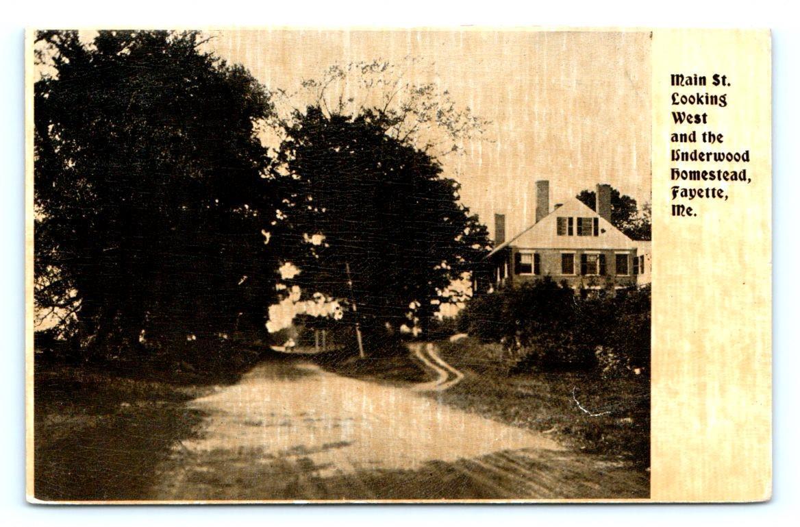FAYETTE, Maine ME ~ MAIN STREET Scene c1910s Underwood Homestead ...