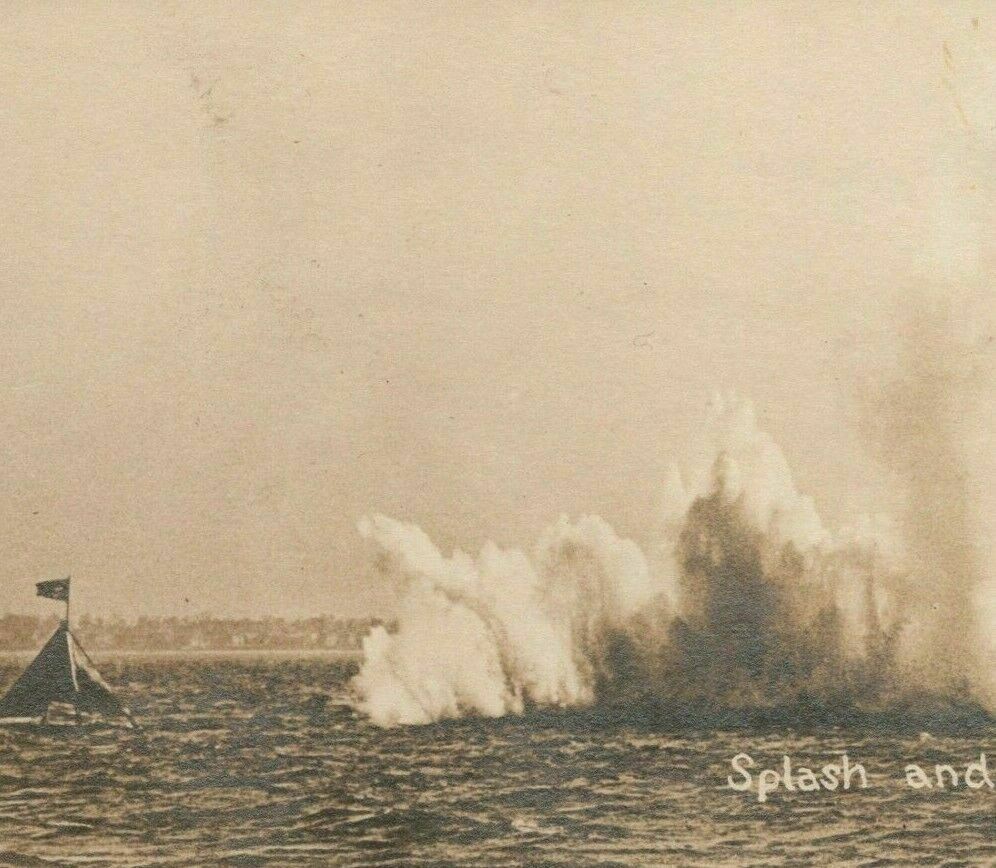 1904-1920's Navy Projectile Target Splash Military RPPC Real Photo CYKO ...