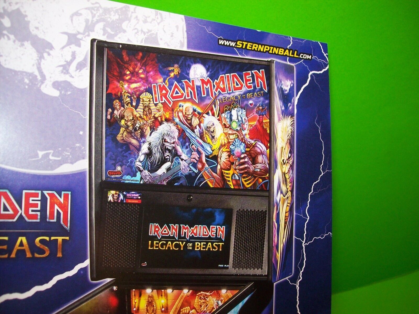 Iron Maiden Stern Pro Pinball FLYER Original NOS Hard Rock Heavy Metal ...