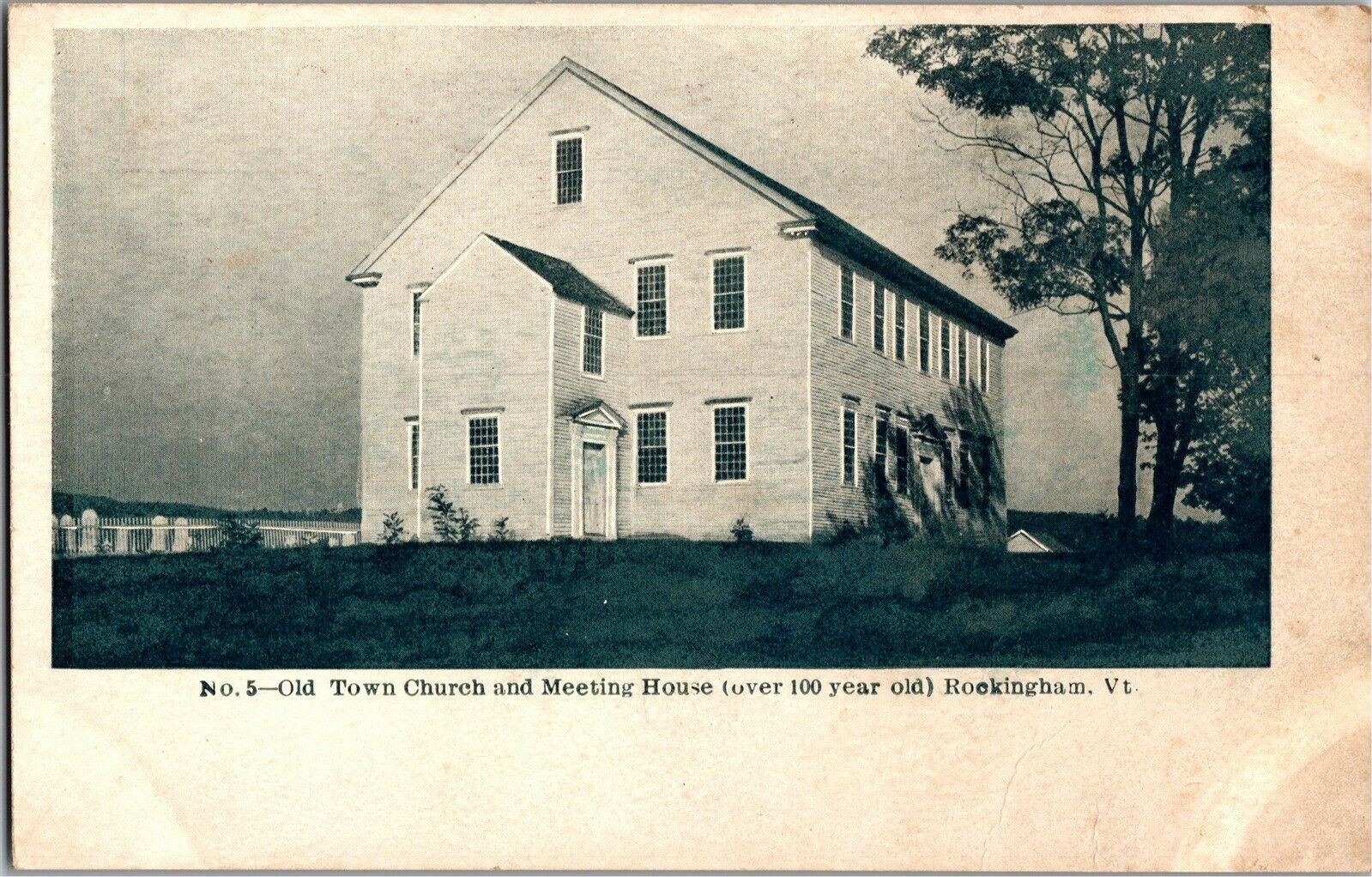 Old Town Church & Meeting House Rockingham VT Undivided Back Vtg ...