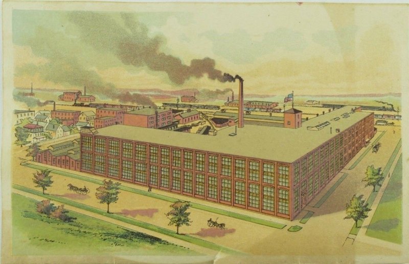 1880's Bradley Wagon's Factory Building Victorian Trade Card P116 ...