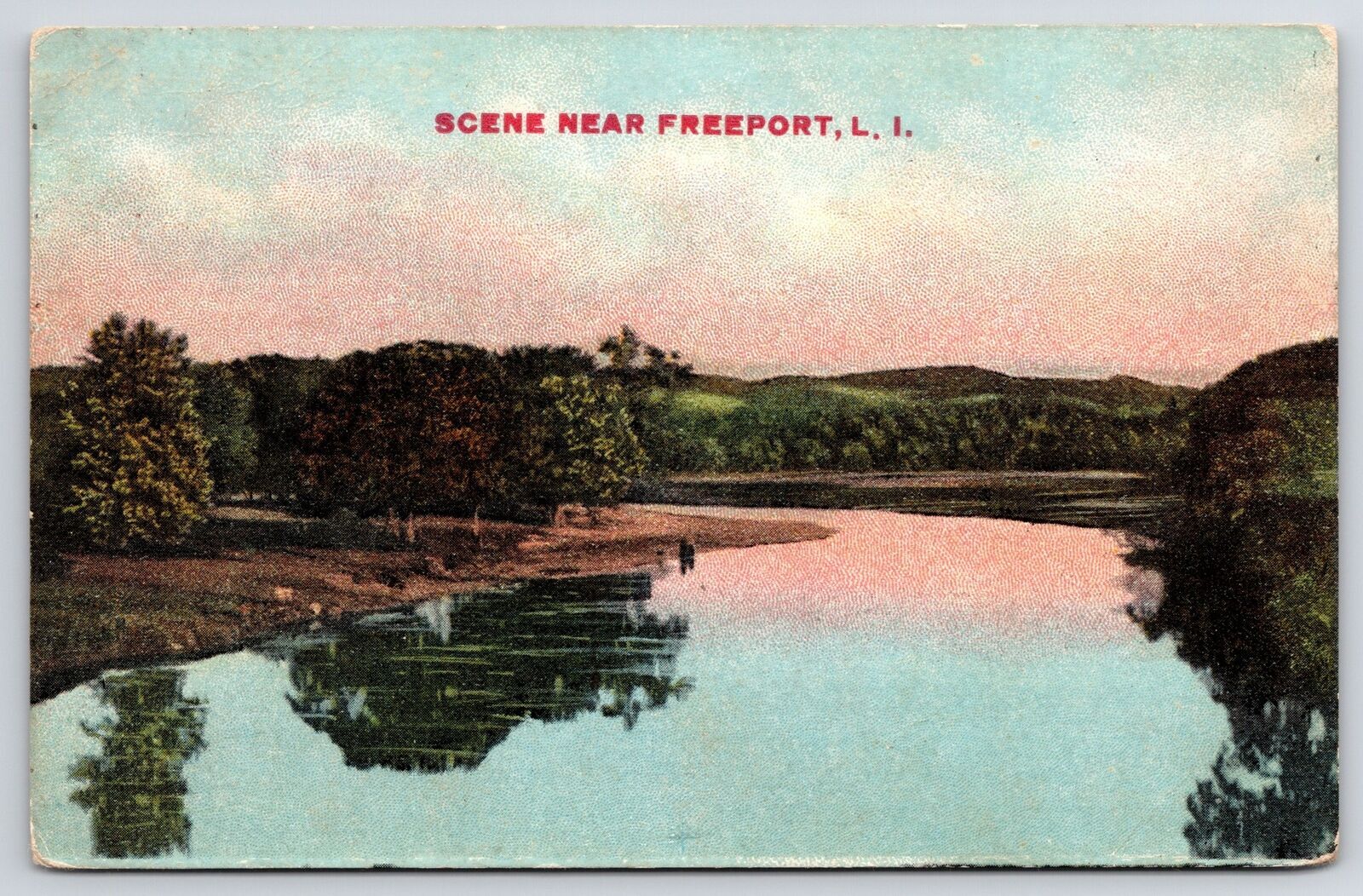 1910's Near Freeport Long Island New York Lake Mountain Forest Posted ...