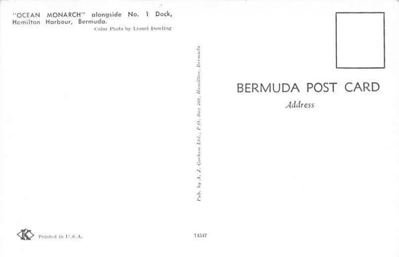 Ocean Monarch Along No 1 Dock Bermuda Island Unused | Latin & South America - Carribbean ...