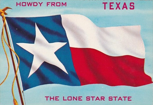 Texas Howdy From The Lone Star State With State Flag | United States ...