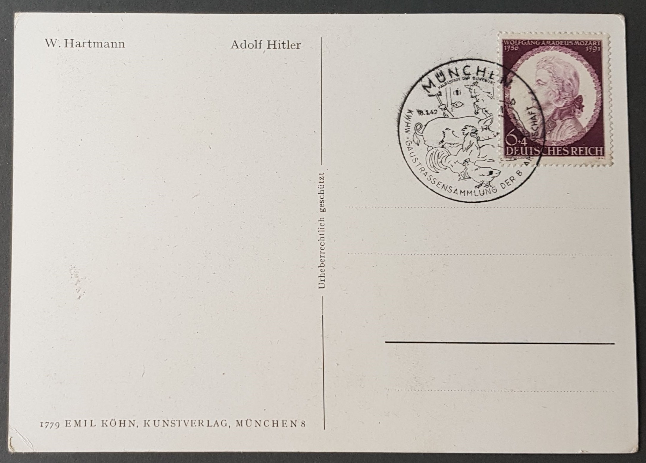 Germany Third Reich Original Coloured Artist Postcard Adolf Hitler Emil ...