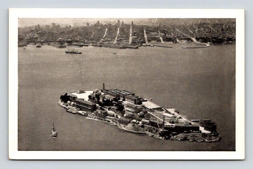 Bird's Eye View San Francisco Bay California Alcatraz Island Postcard ...