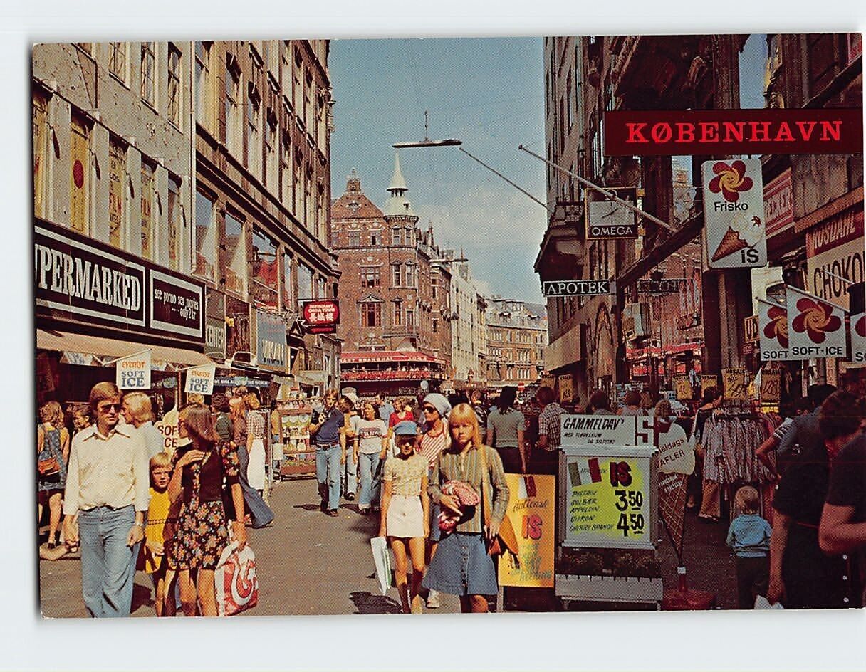 Postcard "Strøget" The pedestrian street, Copenhagen, Denmark | Europe ...
