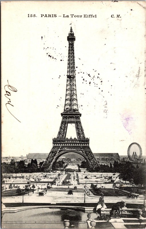 France Paris La Tour Eiffel, Eiffel Tower Vintage Postcard C015 ...