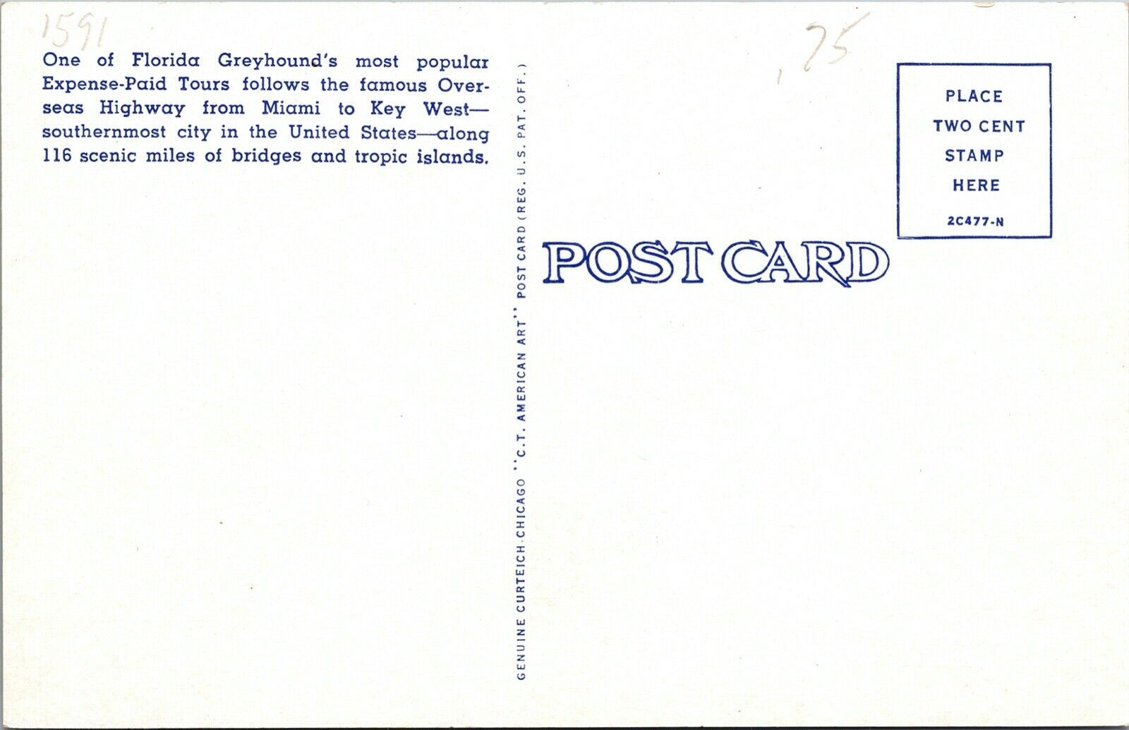 Greyhound Bus That Goes To Sea Seven Mile Bridge Miami Key West VTG ...